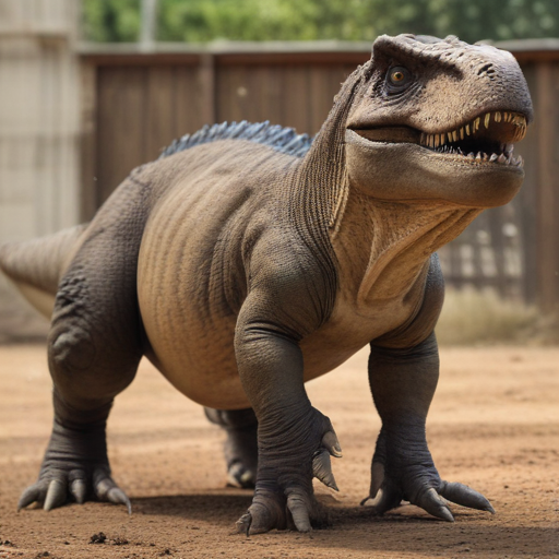 extremely morbidly obese t-rex with a belly to the ground