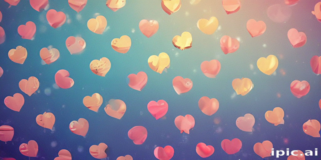A Colorful Background Filled with Floating Heart Shapes in Various Sizes.