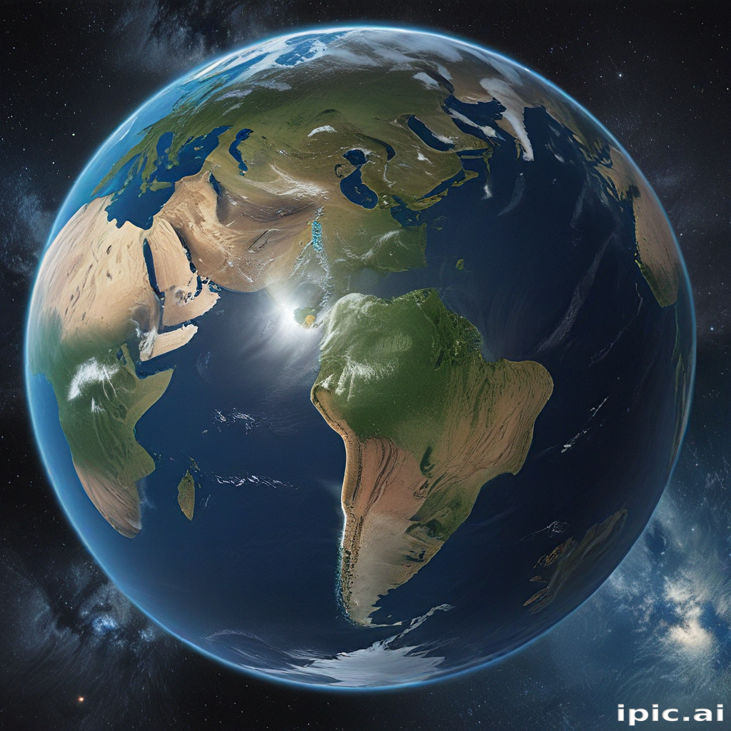 Stunning View of Earth from Space Showcasing Continents and Oceans