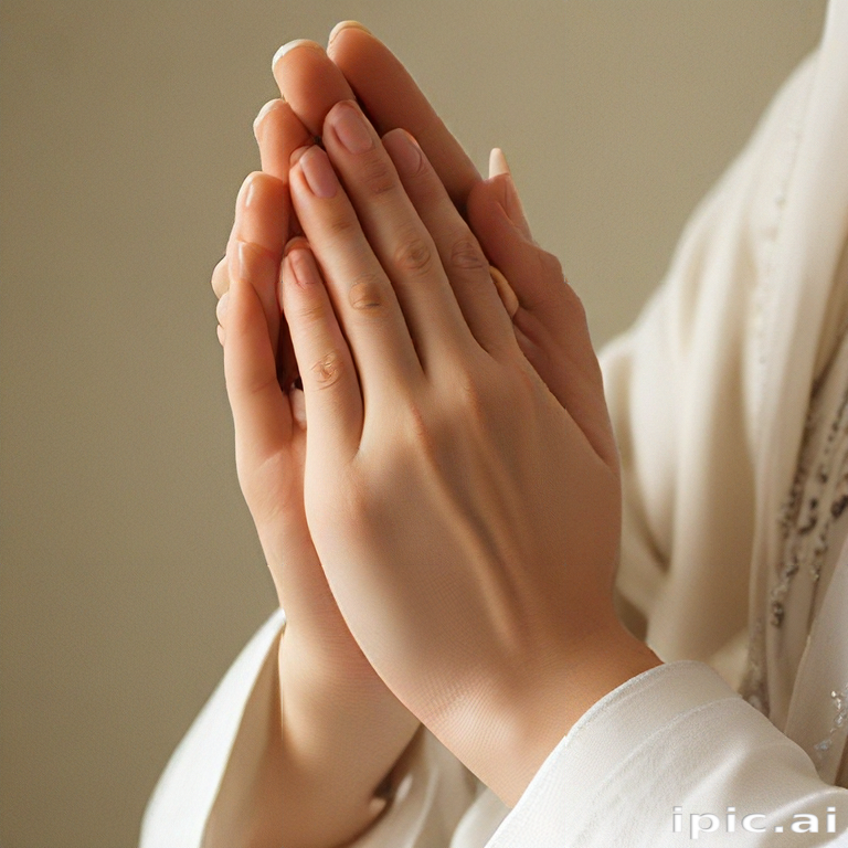 Hands in Prayer Position Symbolizing Peace, Hope, and Spiritual Connection