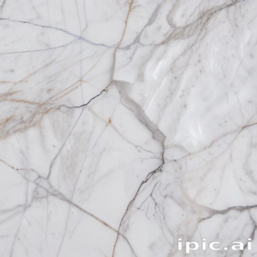 Elegant White Marble Surface with Intricate Veins and Natural Patterns.