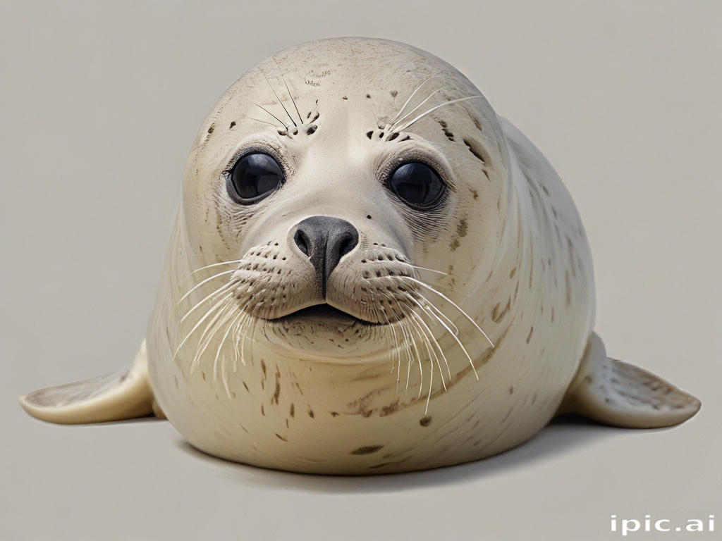 A Cute and Realistic Seal with Big Eyes and a Gentle Expression