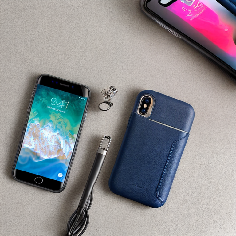 phone case with airpod case attached, solar panel in corner