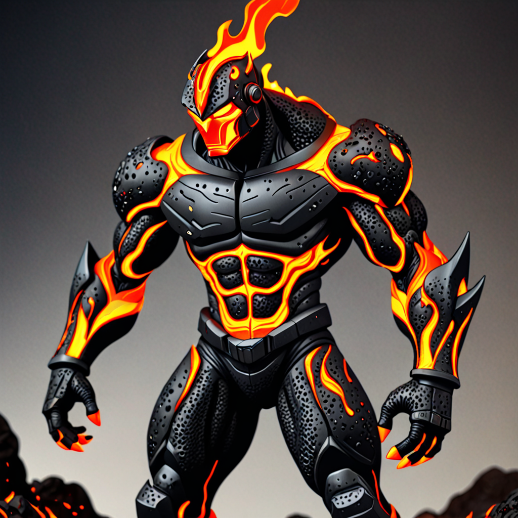 A lava man in Cartoon style