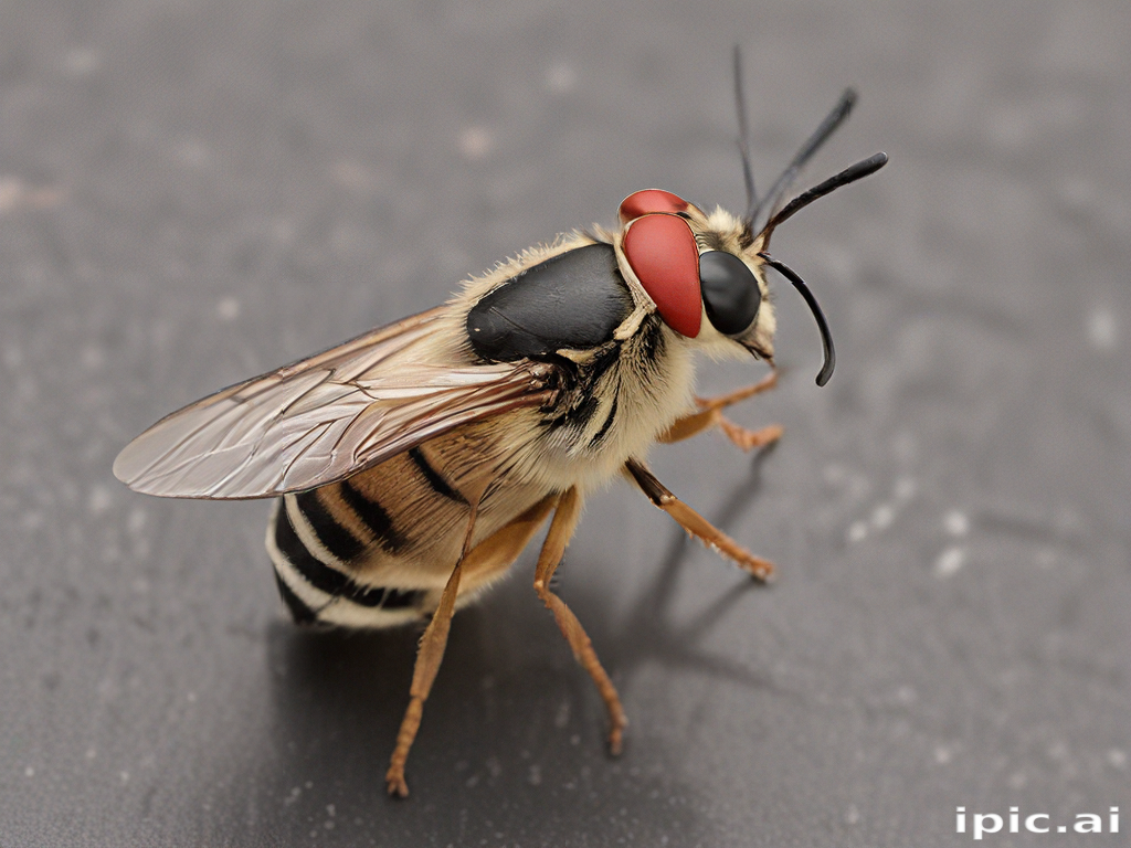 A Close-Up View of a Colorful Insect with Distinctive Features and Details.