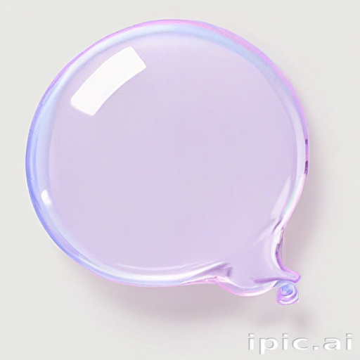 Delicate Purple Bubble with a Reflective Surface on a Light Background