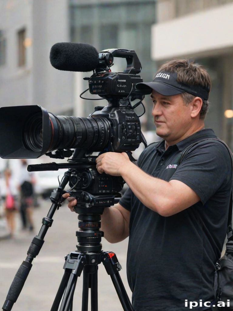 Professional Videographer Capturing Footage with High-Quality Camera ...