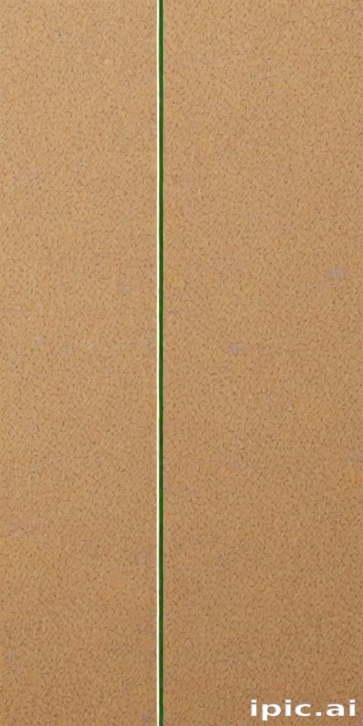 Vertical Green Line Cutting Through Smooth Tan Background in Minimalist ...