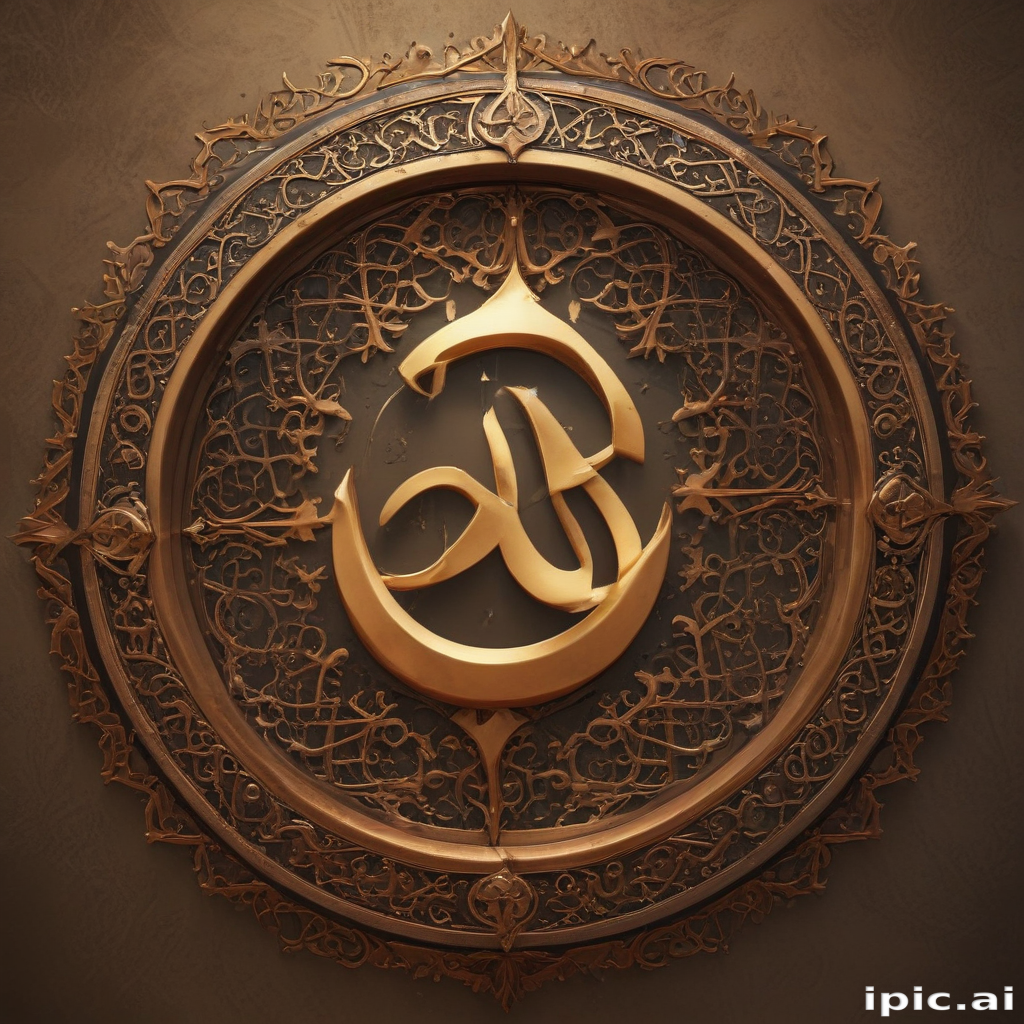 Intricate Golden Calligraphy Design Featuring the Name of Allah in Elegance