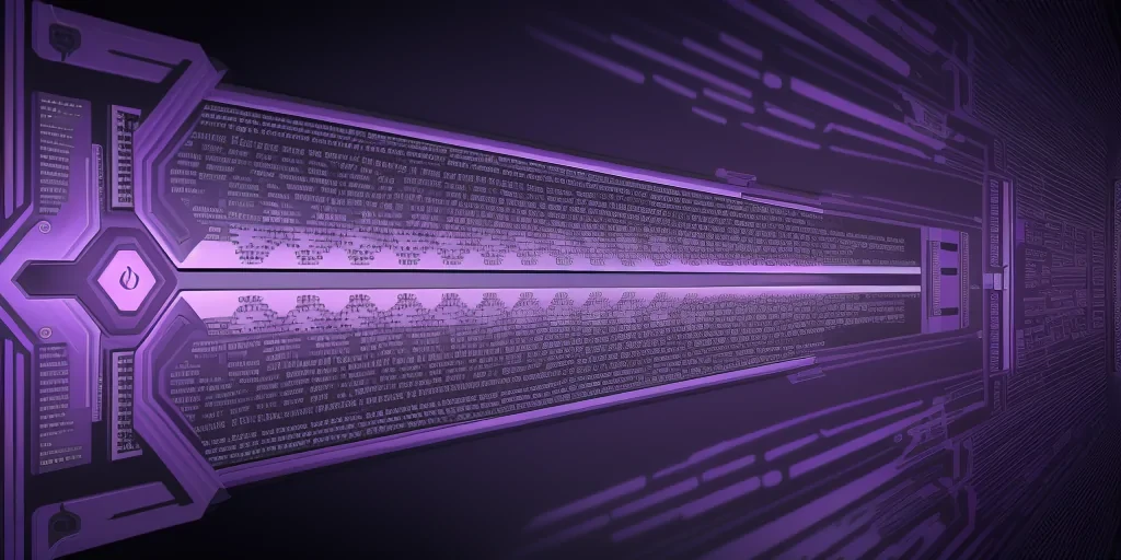 A Futuristic Interface Displaying Complex Data in Vibrant Purple Tones.