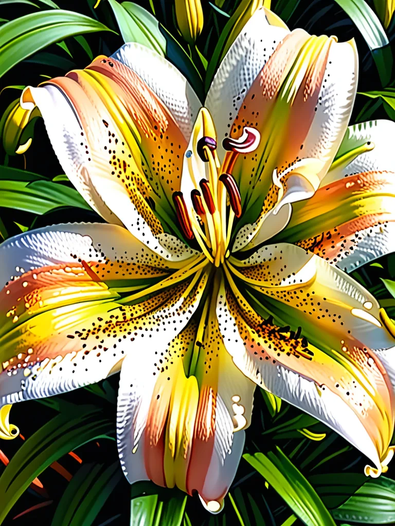Vibrant Close-Up of a Beautifully Detailed Lily Flower in Bloom