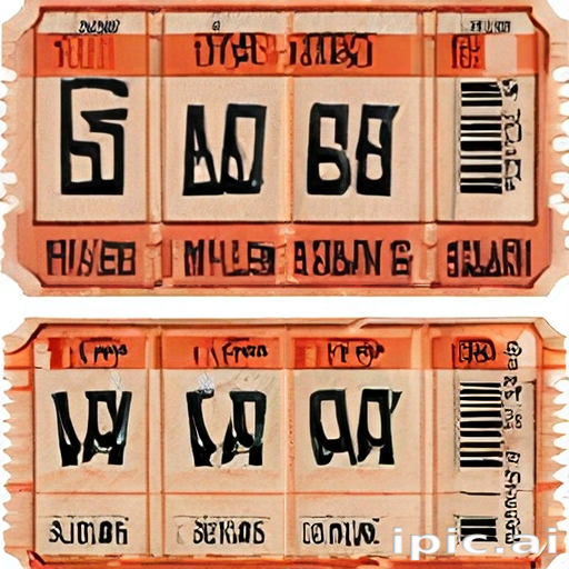 Colorful Vintage Ticket Featuring Unique Patterns and Handwritten Numbers