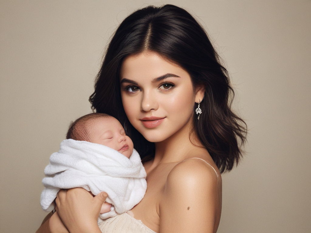 Joyful Moment: A Young Mother Cradles Her Sleeping Baby Tenderly