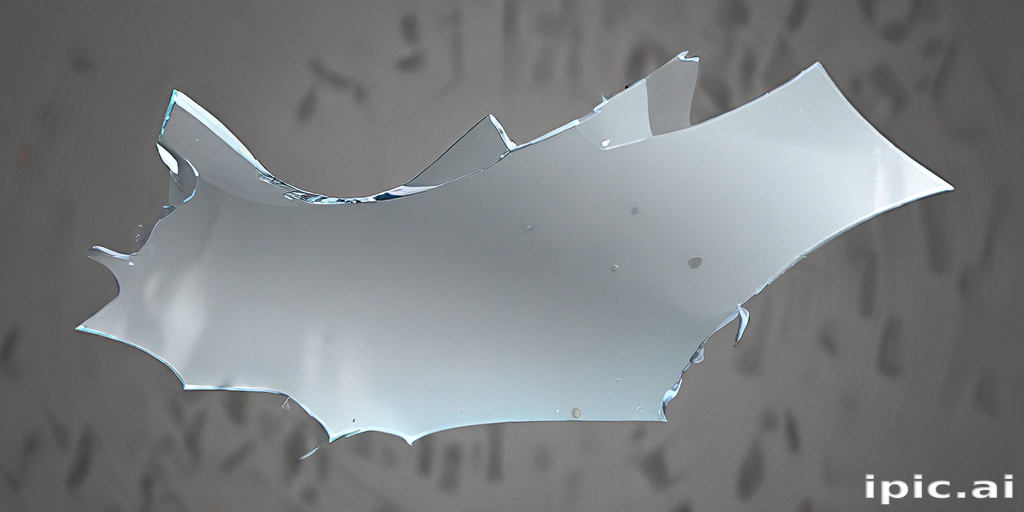 Translucent Fragment of Glass Captured in a Dynamic Floating Position