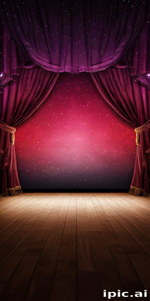 Starlit Stage: A Dramatic Curtain Opening to a Cosmic Scene