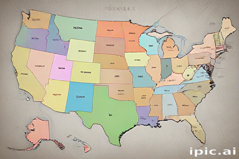 Colorful Map of the United States Highlighting Each State's Unique Identity