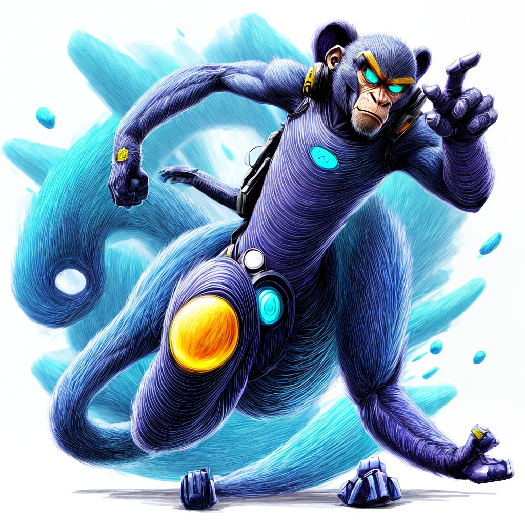 futuristic anime-style monkey image
