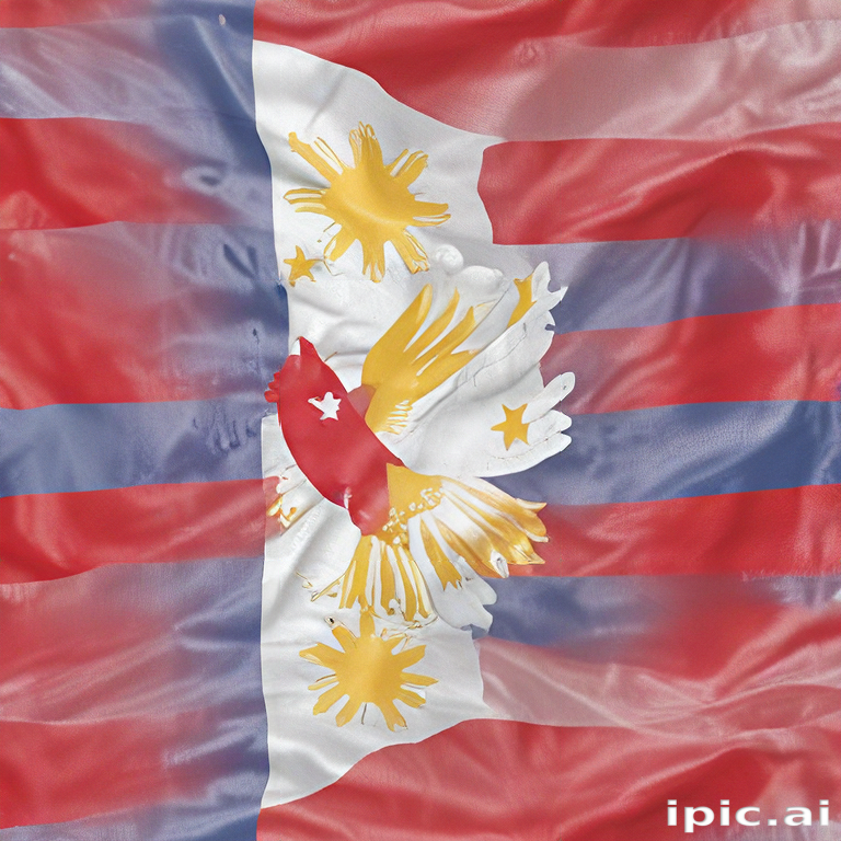 Vibrant Representation of the Philippine Flag with Cultural Symbols and ...