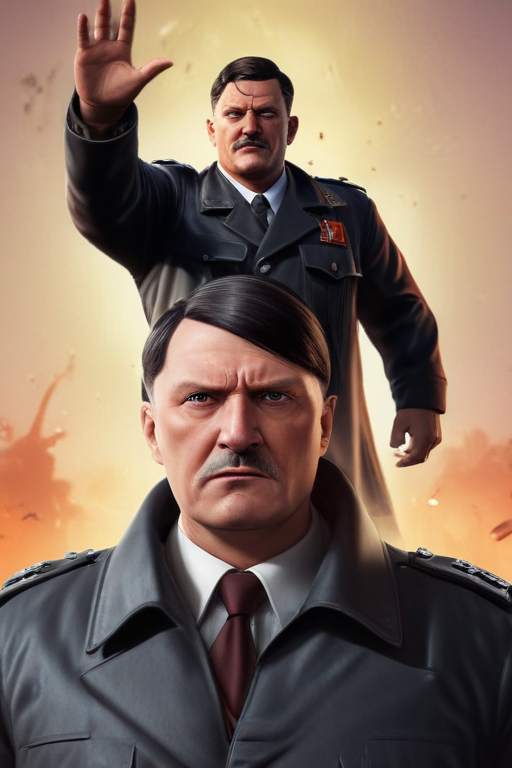 hitler as a fortnite character with his right hand up