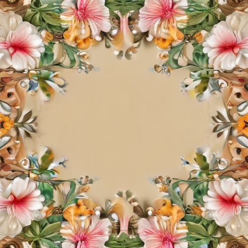 Vibrant Floral Frame with Lush Blooms and Delicate Greenery Surrounding ...