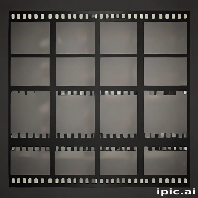 Empty Film Strip with Multiple Frames Ready for New Memories to Capture