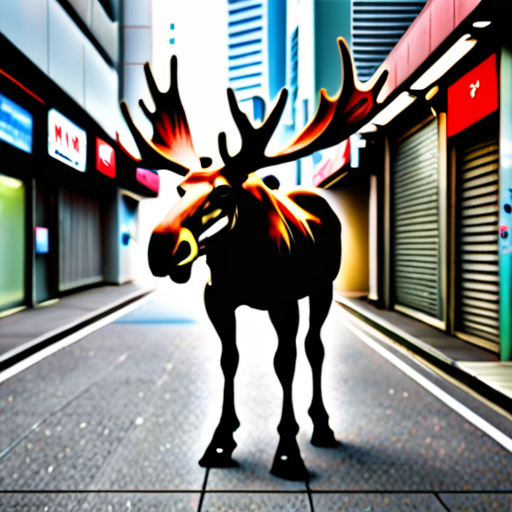 An anonymous moose terrorizing tokyo