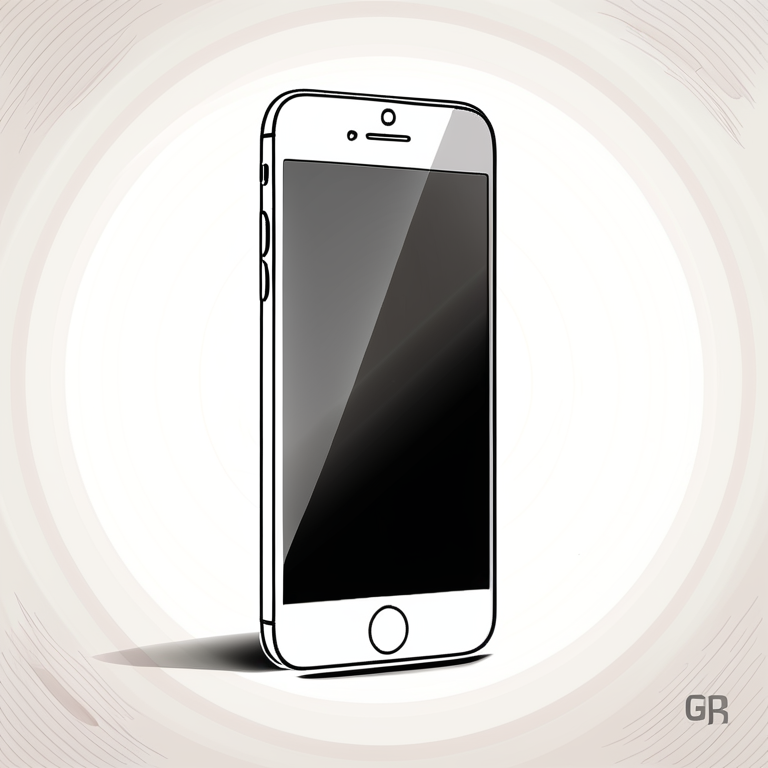 Stylized Illustration of a Modern Smartphone with a Minimalist Design