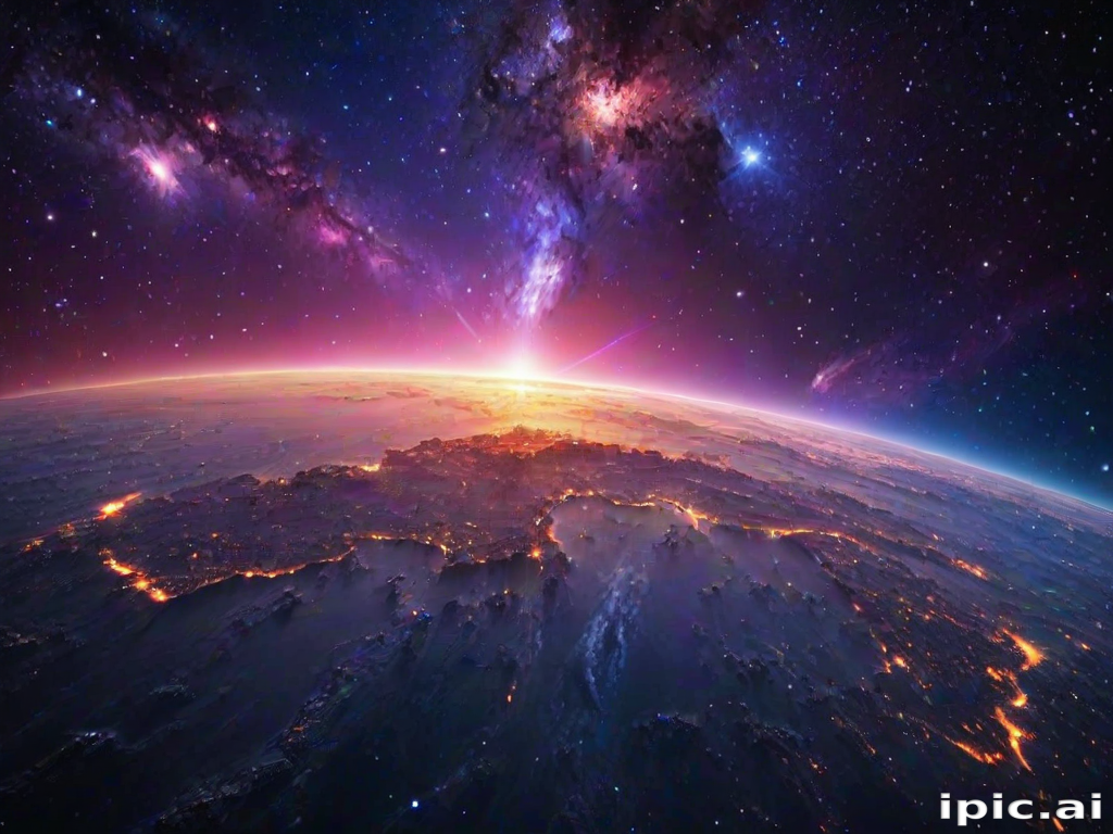 Stunning Cosmic View of Earth and Distant Galaxies in Space