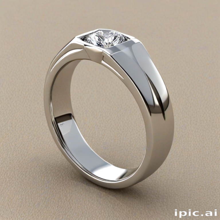 Elegant Silver Engagement Ring Featuring a Sparkling Diamond Center Stone
