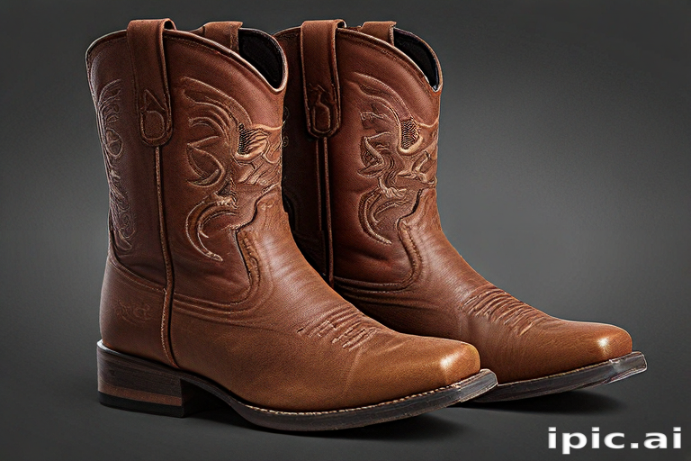 Stylish Brown Cowboy Boots with Intricate Design Perfect for Western Wear