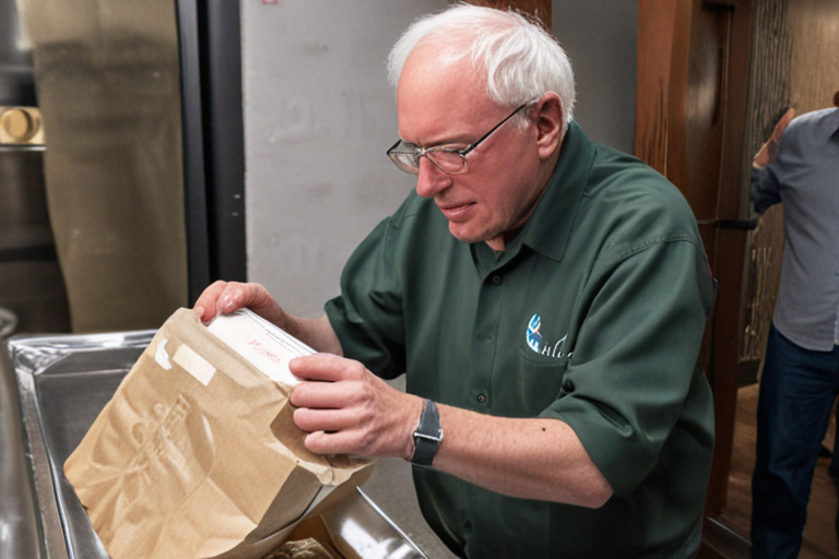 bernie sanders dropping a burrito