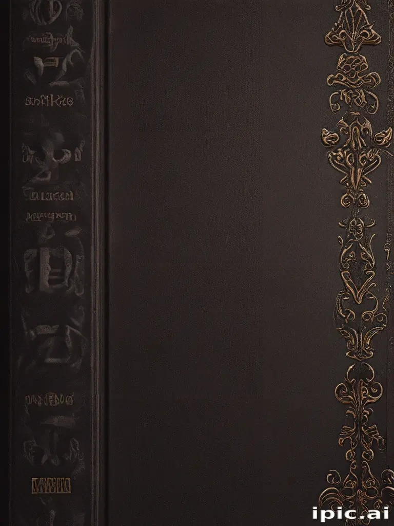 A Decorative Leather-Bound Book Cover with Intricate Gold Detailing