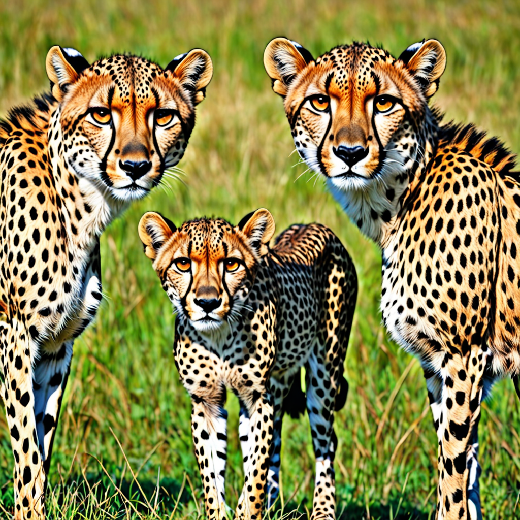 3 cheetahs with donkey head