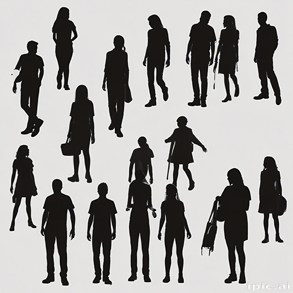 Dynamic Silhouettes of Diverse Individuals in Various Poses and Activities
