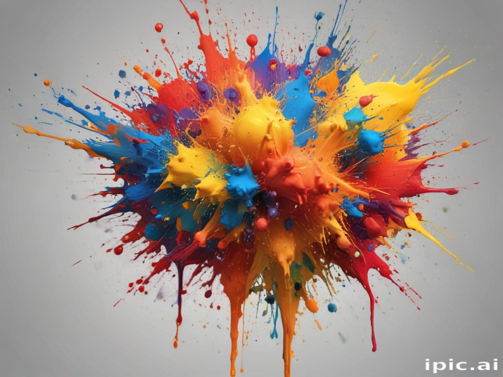 Vibrant Explosion of Colors: A Dynamic Display of Artistic Creativity