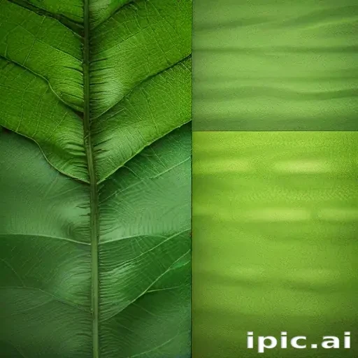 Close-Up of Lush Green Leaf Textures and Subtle Nature Patterns