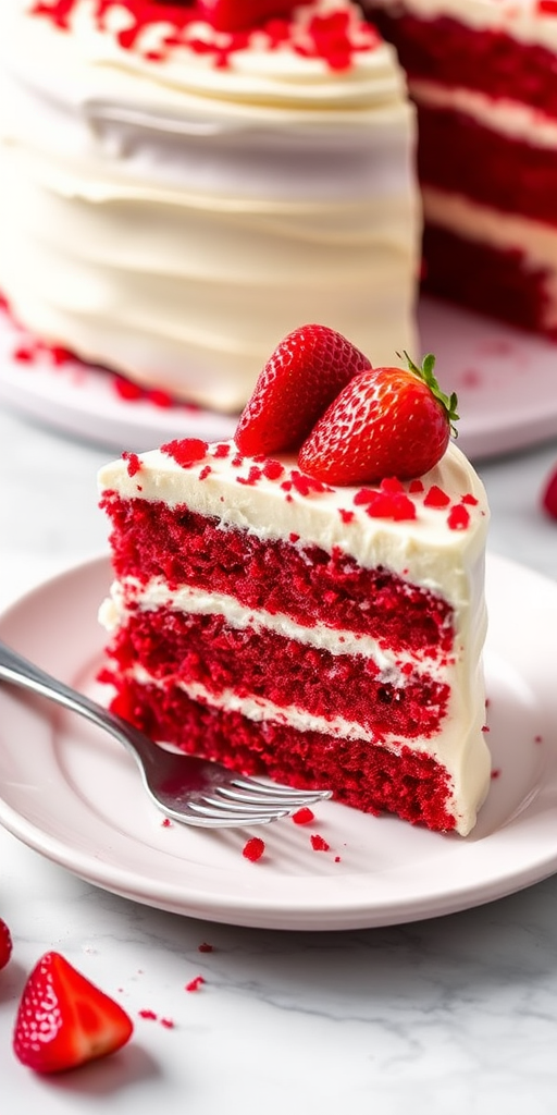 Deliciously Layered Red Velvet Cake with Cream Cheese Frosting and ...
