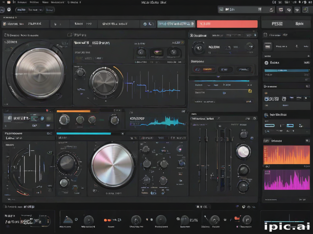 Advanced Audio Editing Software Interface Featuring Multiple Sound ...
