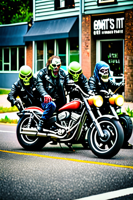 Zombie werewolf alien motorcycle gang
