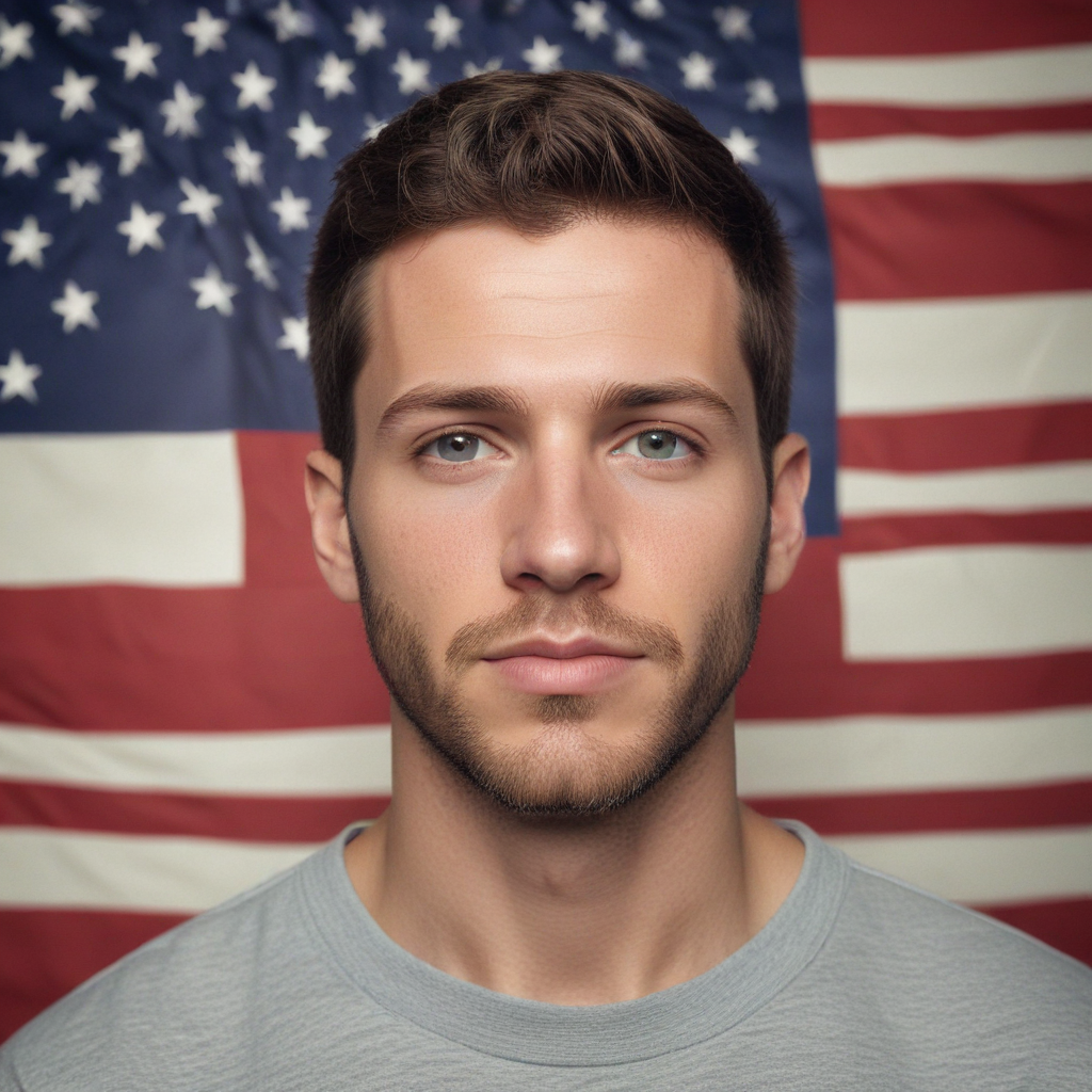 Create a image of an average American man.
