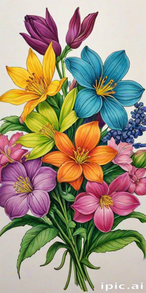 A Vibrant Bouquet of Colorful Flowers in Full Bloom Displaying Nature's ...