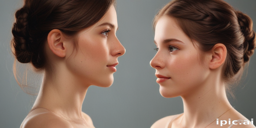Profile Comparison of a Young Woman Showcasing Elegant Features and ...