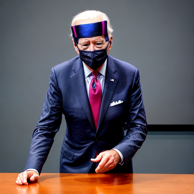 Joe Biden sniffing a ball of hair