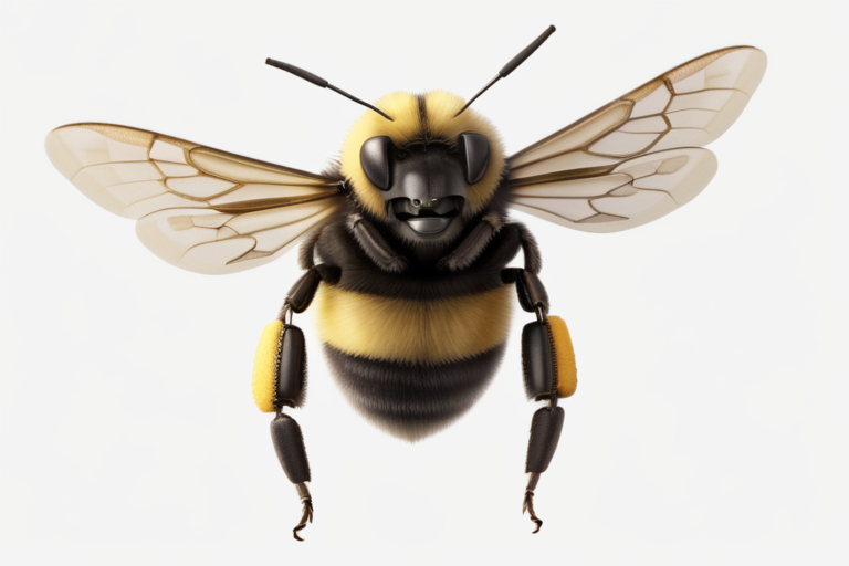 A Close-Up View of a Realistic Bumblebee with Detailed Features.