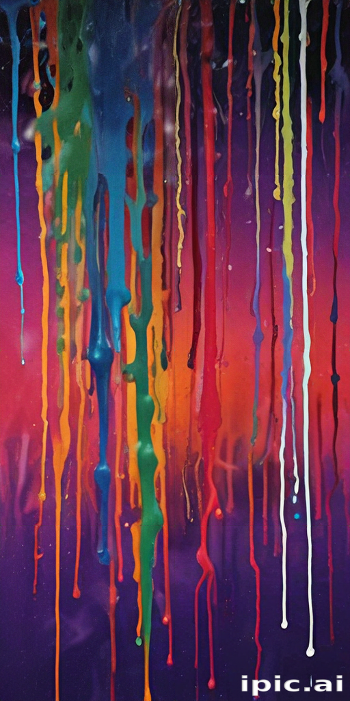 Vibrant Drips of Color Creating a Stunning Abstract Art Piece