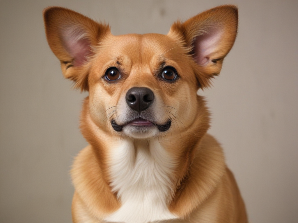 A Charming Portrait of a Happy Dog with Bright Eyes and Ears
