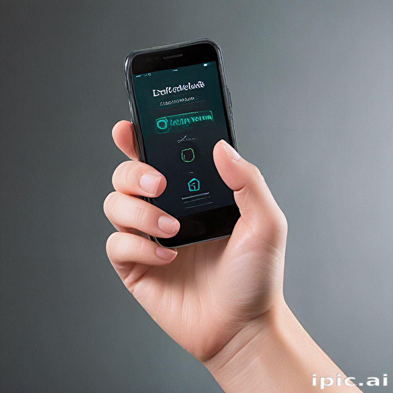 Person Holding Smartphone Displaying a Modern App Interface on Screen