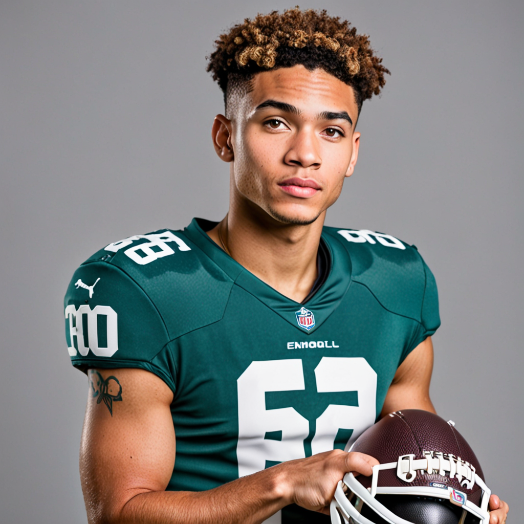 a lightskin man in football gear with no sponsors or words on the ...