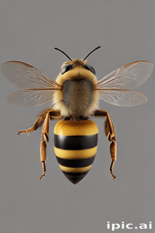 A Close-Up View of a Detailed Bumblebee Displaying Its Unique Features.