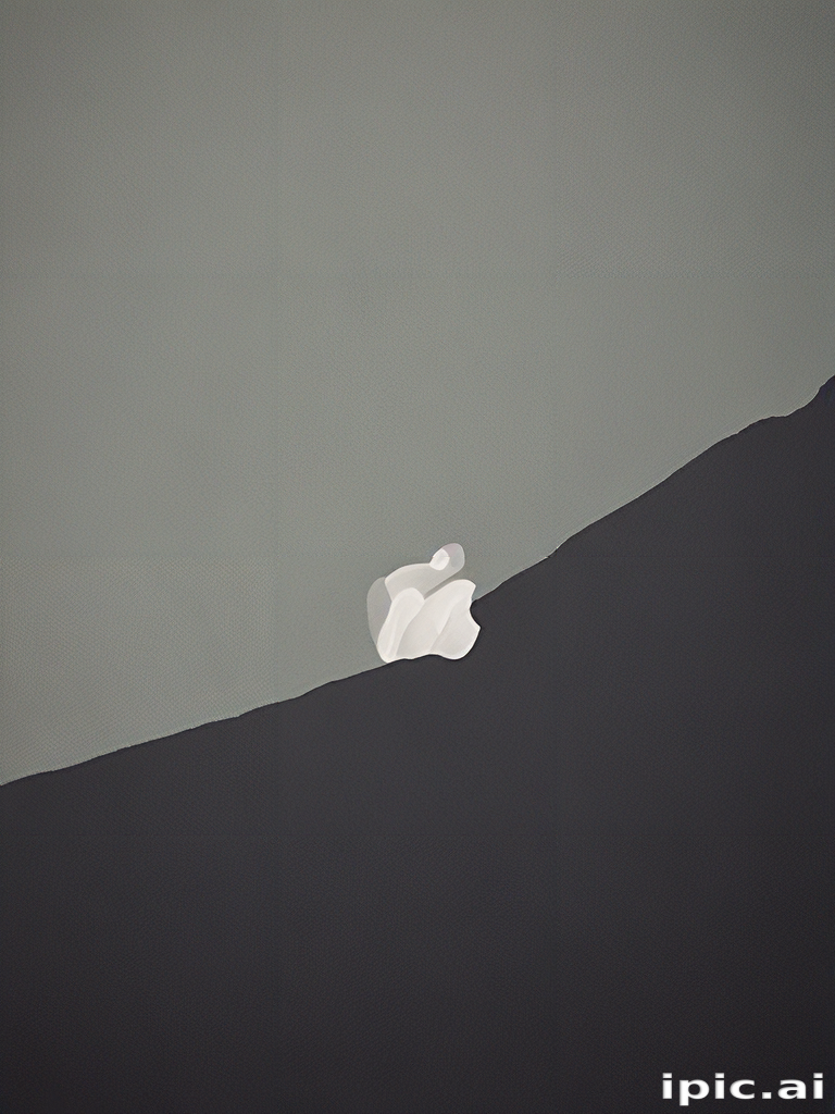 Minimalist Apple Logo on a Subtle Gradient Background with Dark Accent